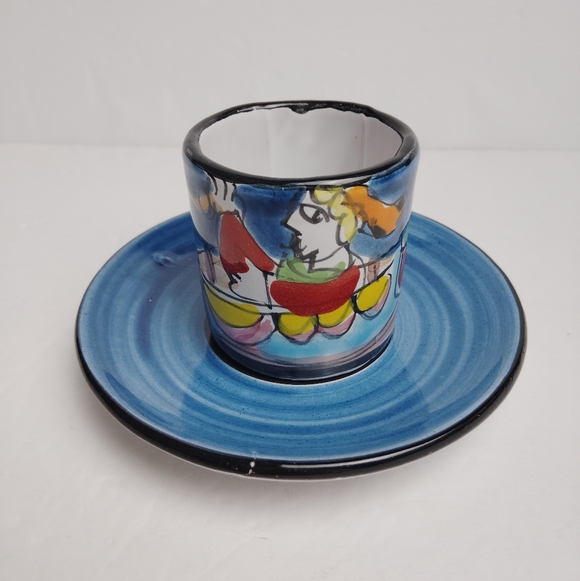 Unmarked | Dining | Desimone Style Italian Pottery Espresso Cup And ...